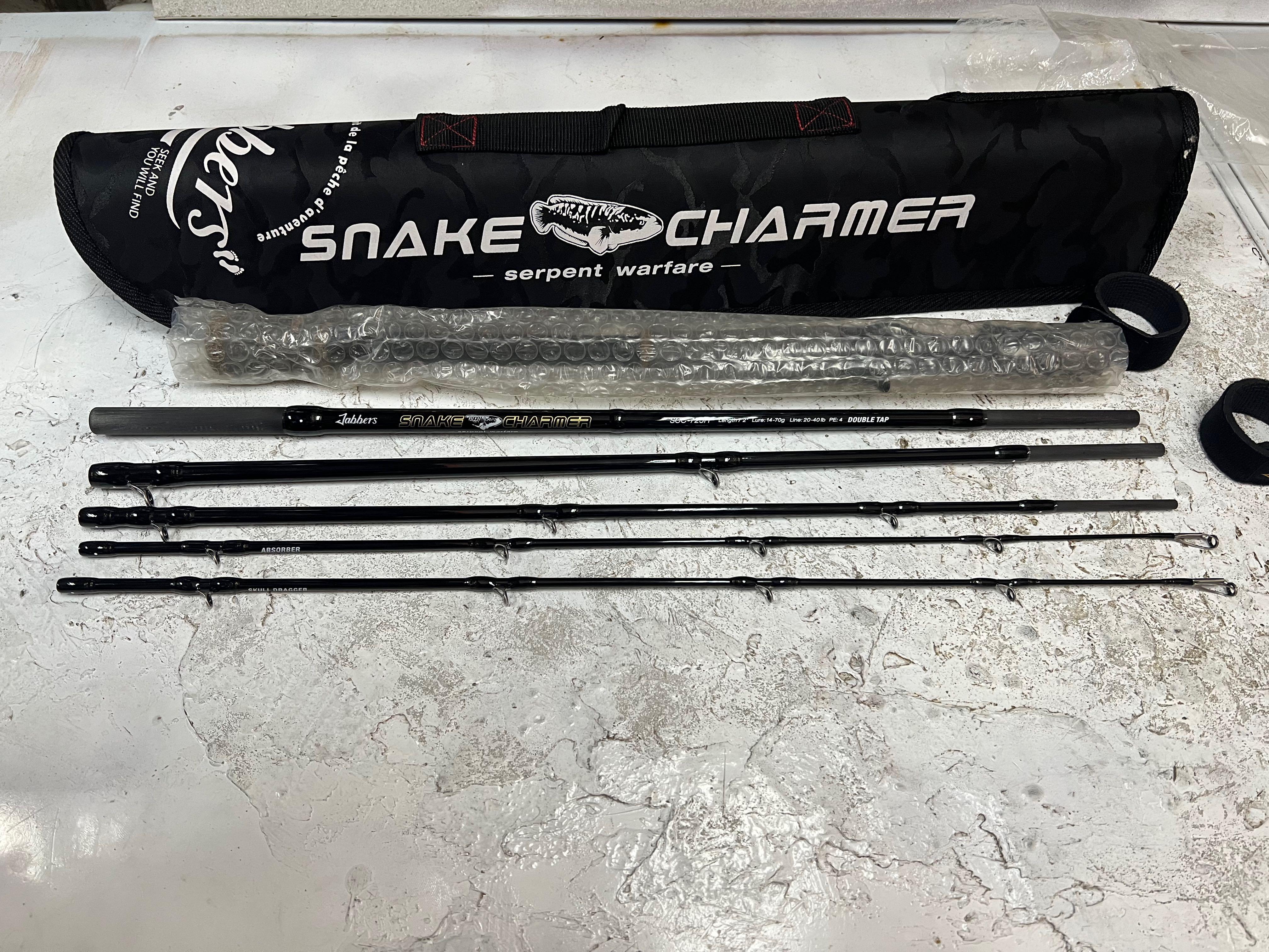 JABBERS Snake Charmer Double Tap 5pc Spinning Travel Fishing Rod ...