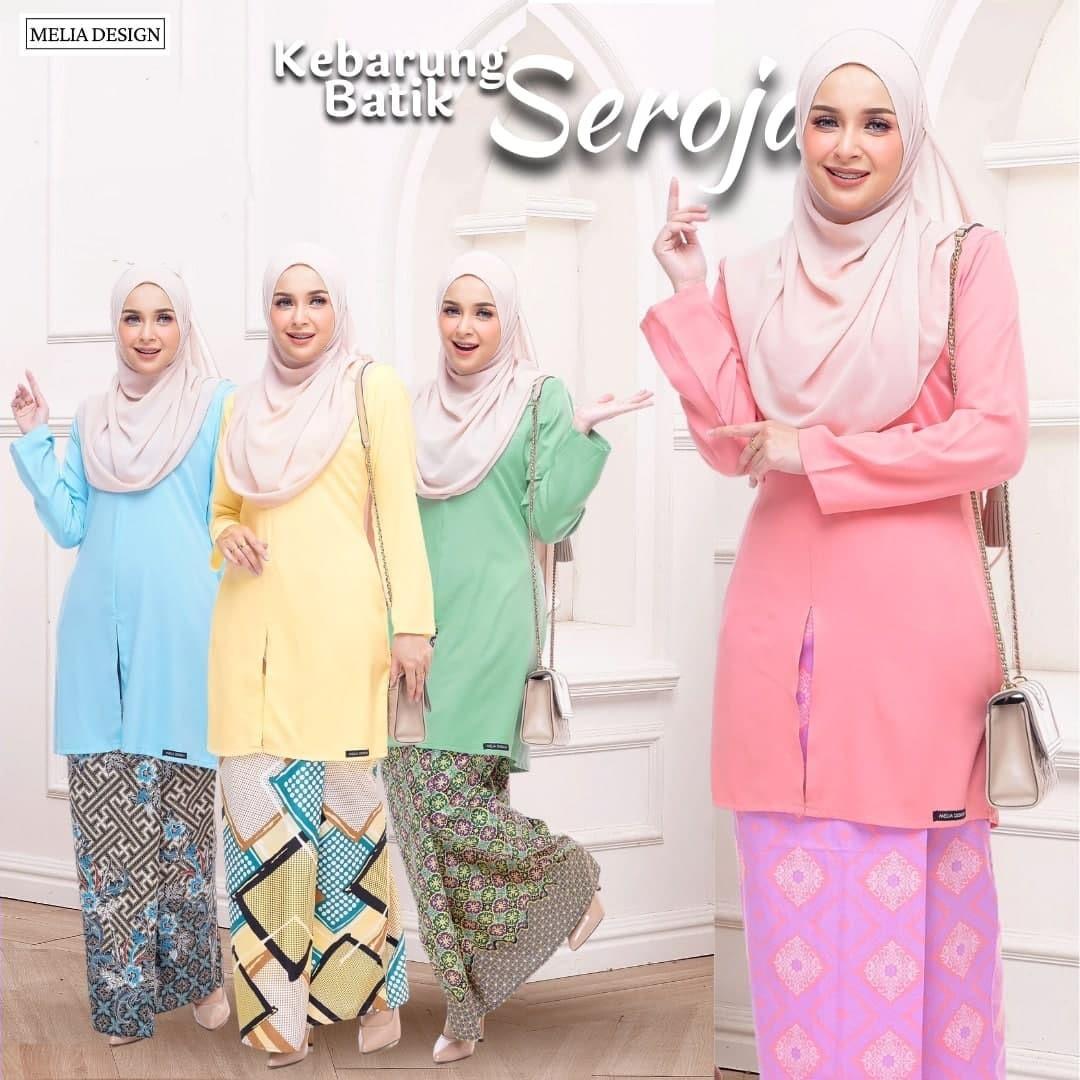 KEBARUNG BATIK SEROJA, Women's Fashion, Muslimah Fashion, Baju Kurung ...