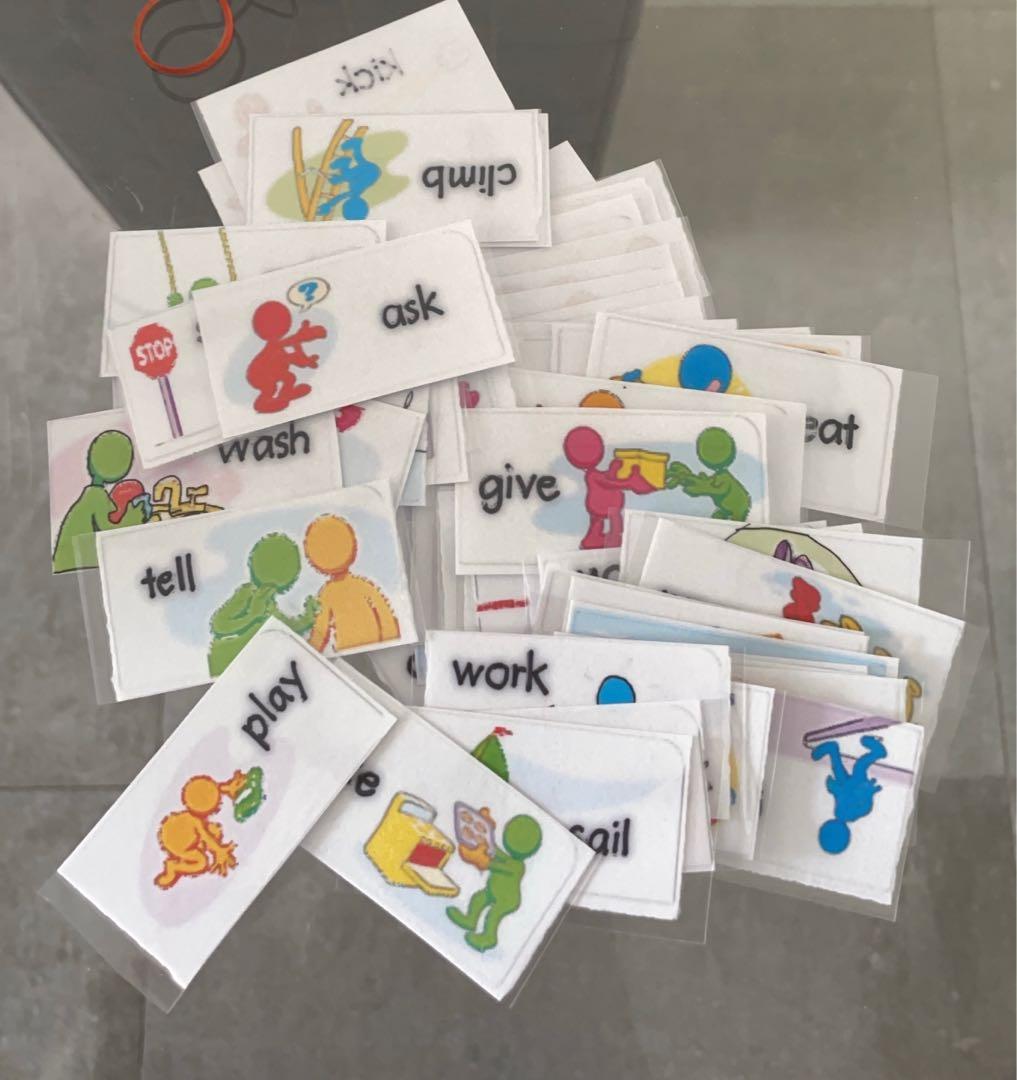 $5 for all Laminated Word Cards - action verbs + cause/effect, Hobbies ...