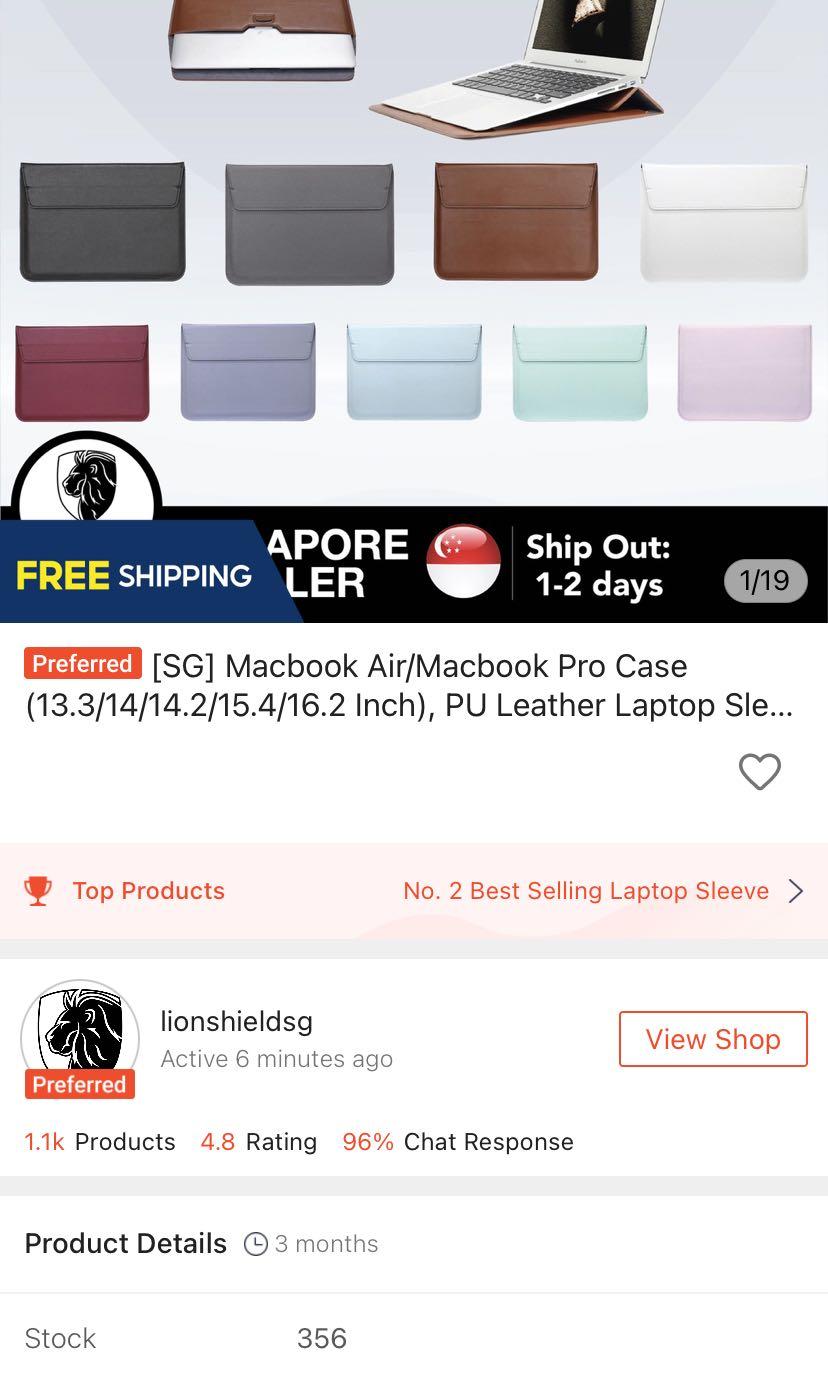 Leather Laptop Sleeve, Computers & Tech, Parts & Accessories, Laptop ...