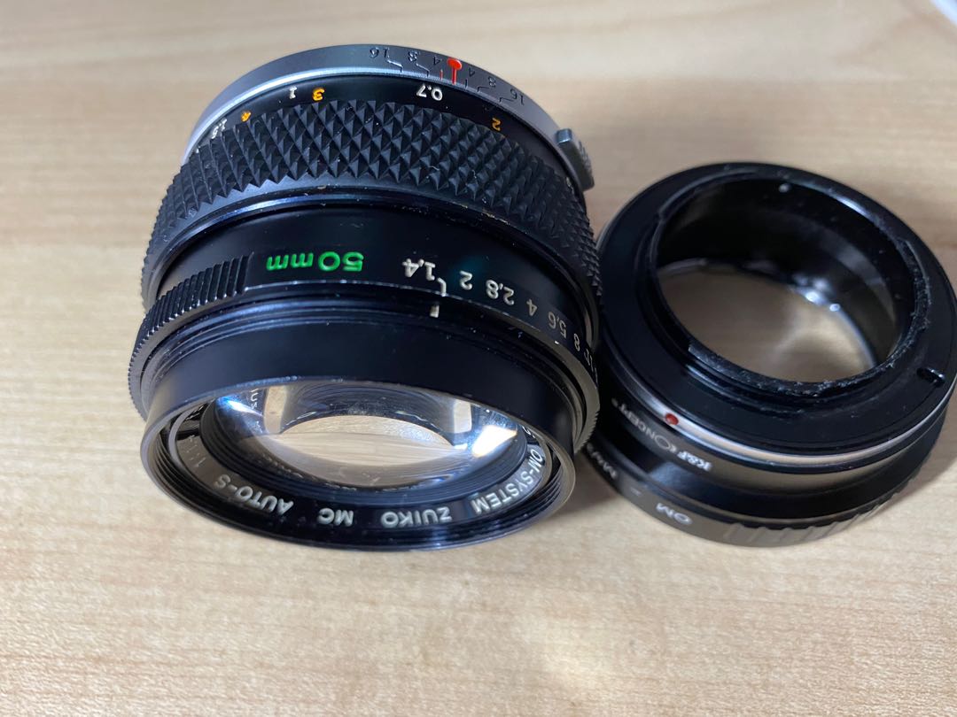 Olympus 50mm 1.4 lens OM Mount w/ oly adaptor, Photography, Lens & Kits ...
