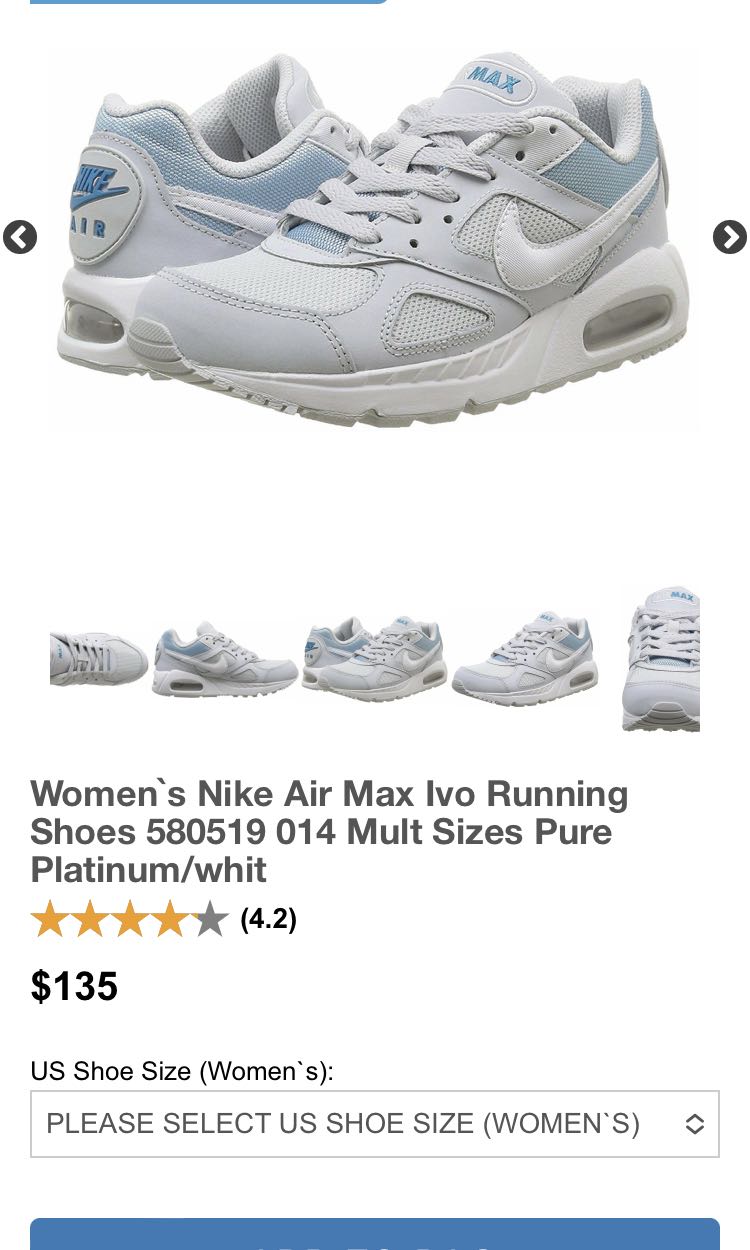 Original Nike Air Max IVO Pure Platinum, Women's Fashion, Footwear ...