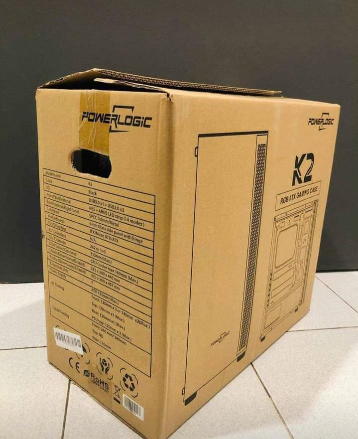 Powerlogic K2 RGB ITX/ATX/Micro Tempered Glass Gaming Case Casing ...