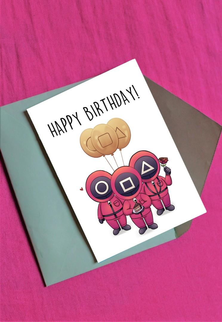 Squid Game Birthday Card, Hobbies & Toys, Stationery & Craft, Art ...