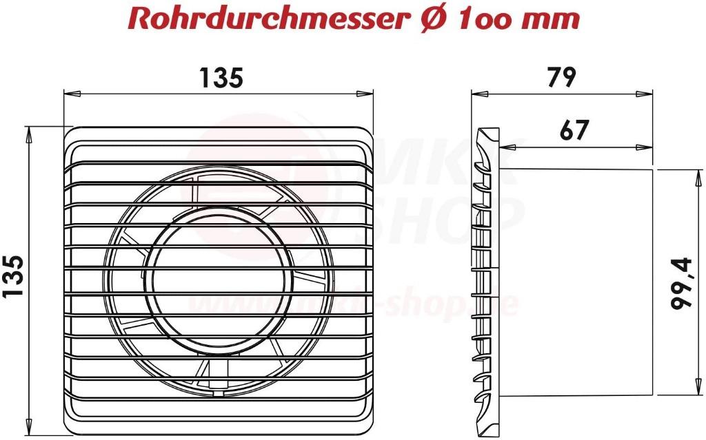 System Energy e100 HS Silent Kitchen Bathroom Extractor Ventilation Fan ...