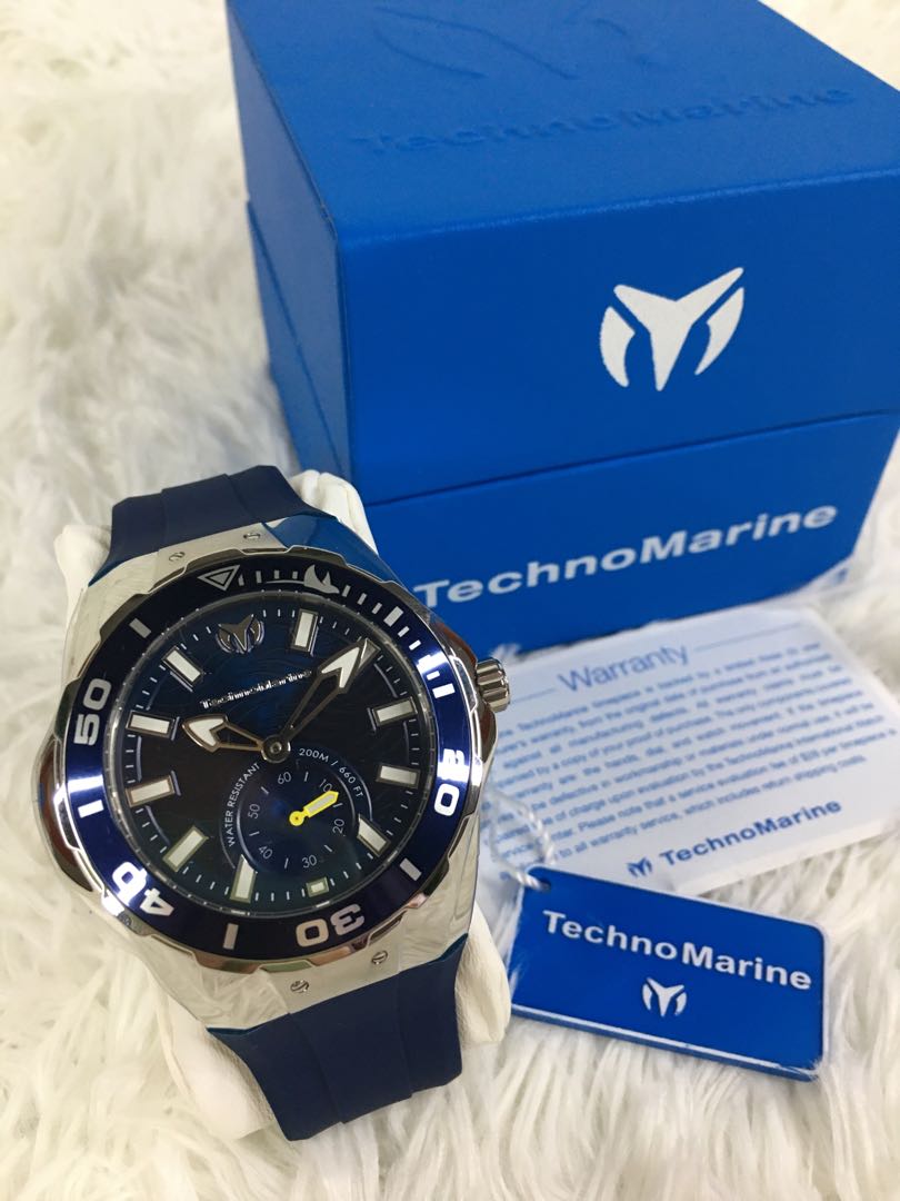 TechnoMarine Cruise Monogram Quartz Men's Blue Watch 49mm (TM-120007 ...