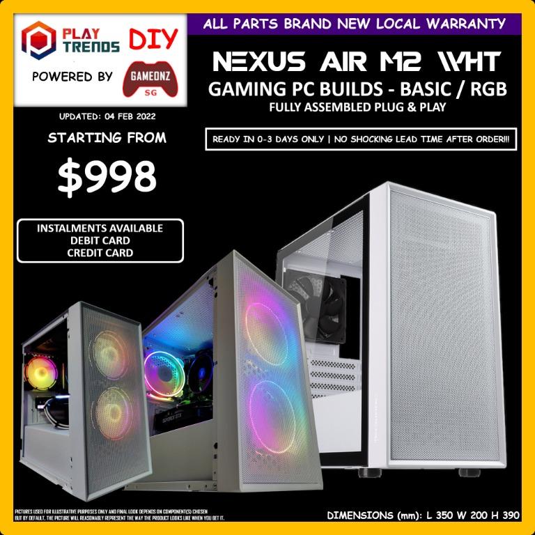TECWARE NEXUS AIR M2 WHITE BUILDS | AMD RYZEN 3300X 3600 5600X GAMING ...