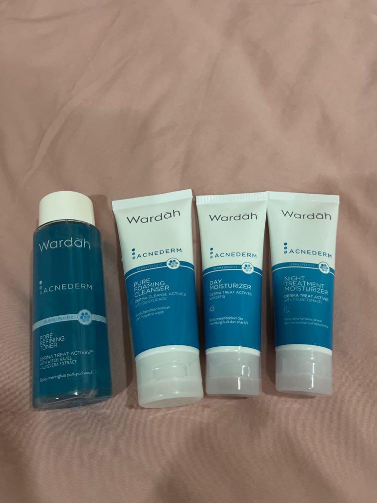 Wardah acnederm set, Beauty & Personal Care, Face, Face Care on Carousell