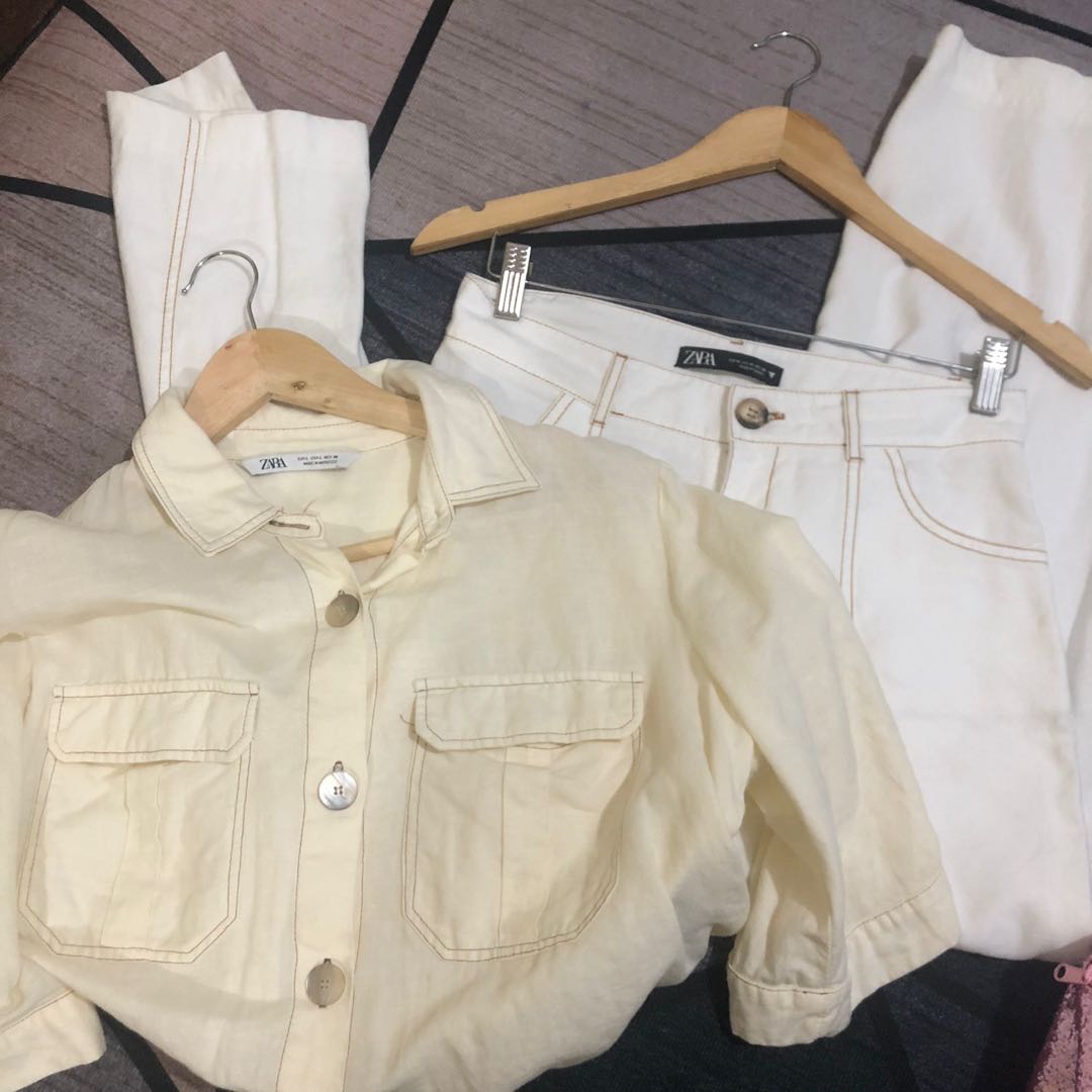 Zara linen Coordinate/ Set, Women's Fashion, Dresses & Sets, Sets or ...