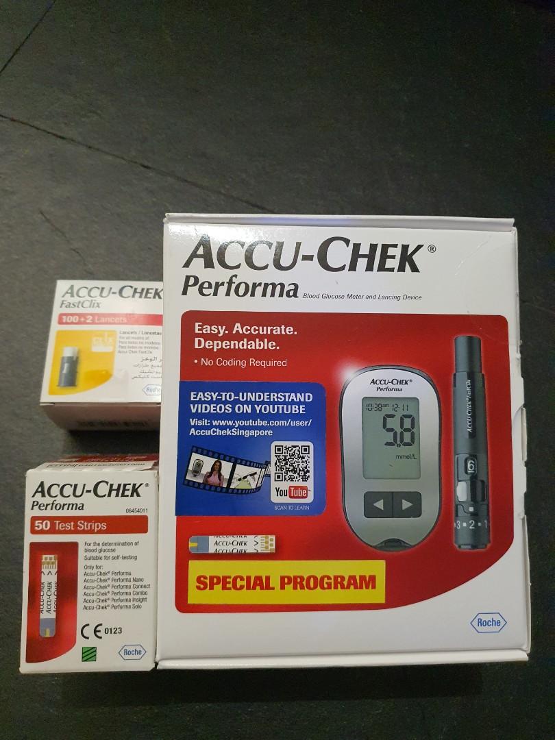 ACCU-CHEK Performa Blood glucose meter, Health & Nutrition, Health ...