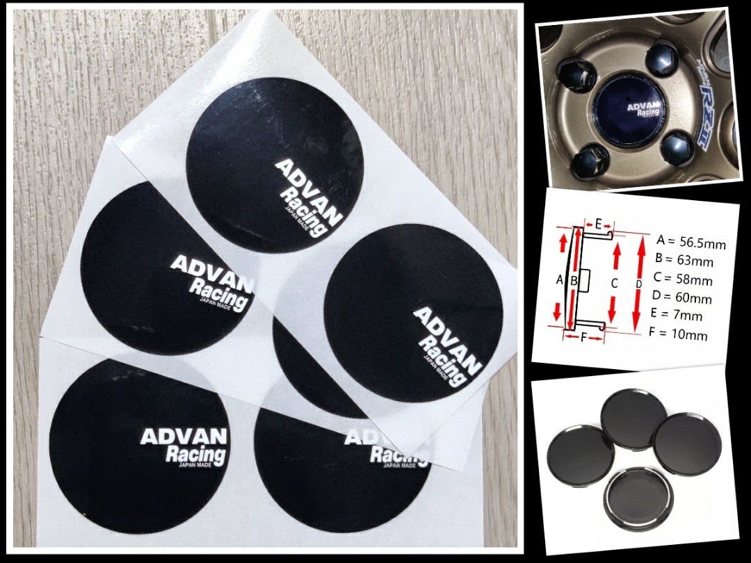 Advan Racing Sticker for Centre Cap, Car Accessories, Tyres & Rims on ...