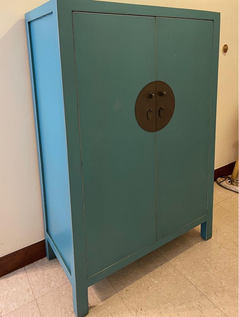 Beautiful Teal color Shoe Cabinet, Furniture & Home Living, Furniture ...