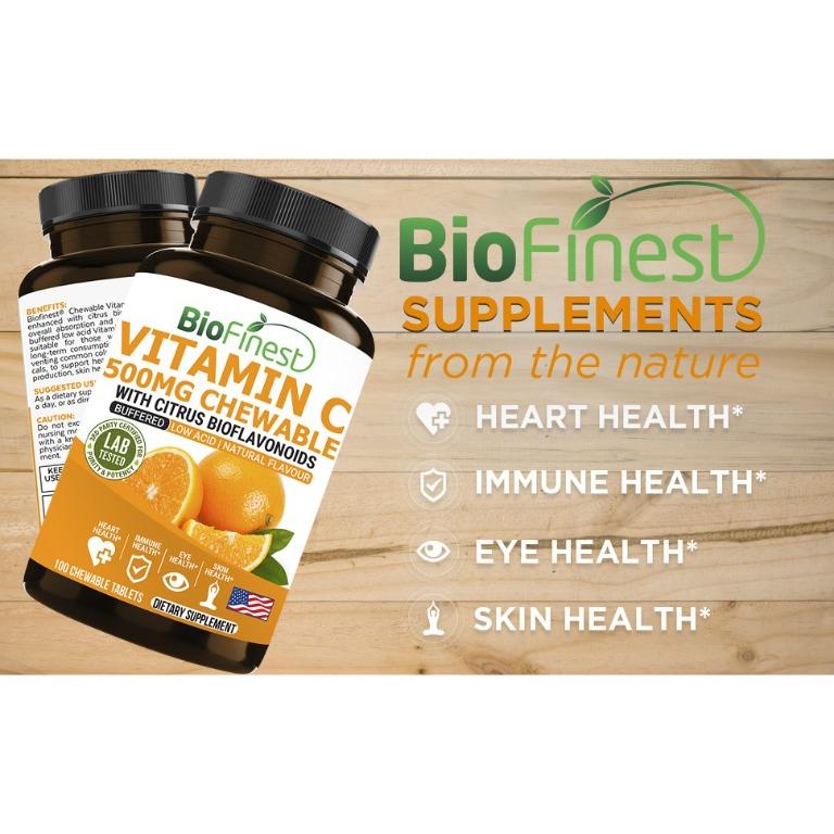 Biofinest Buffered Vitamin C 500mg - Antioxidant Citrus Bioflavonoids ...