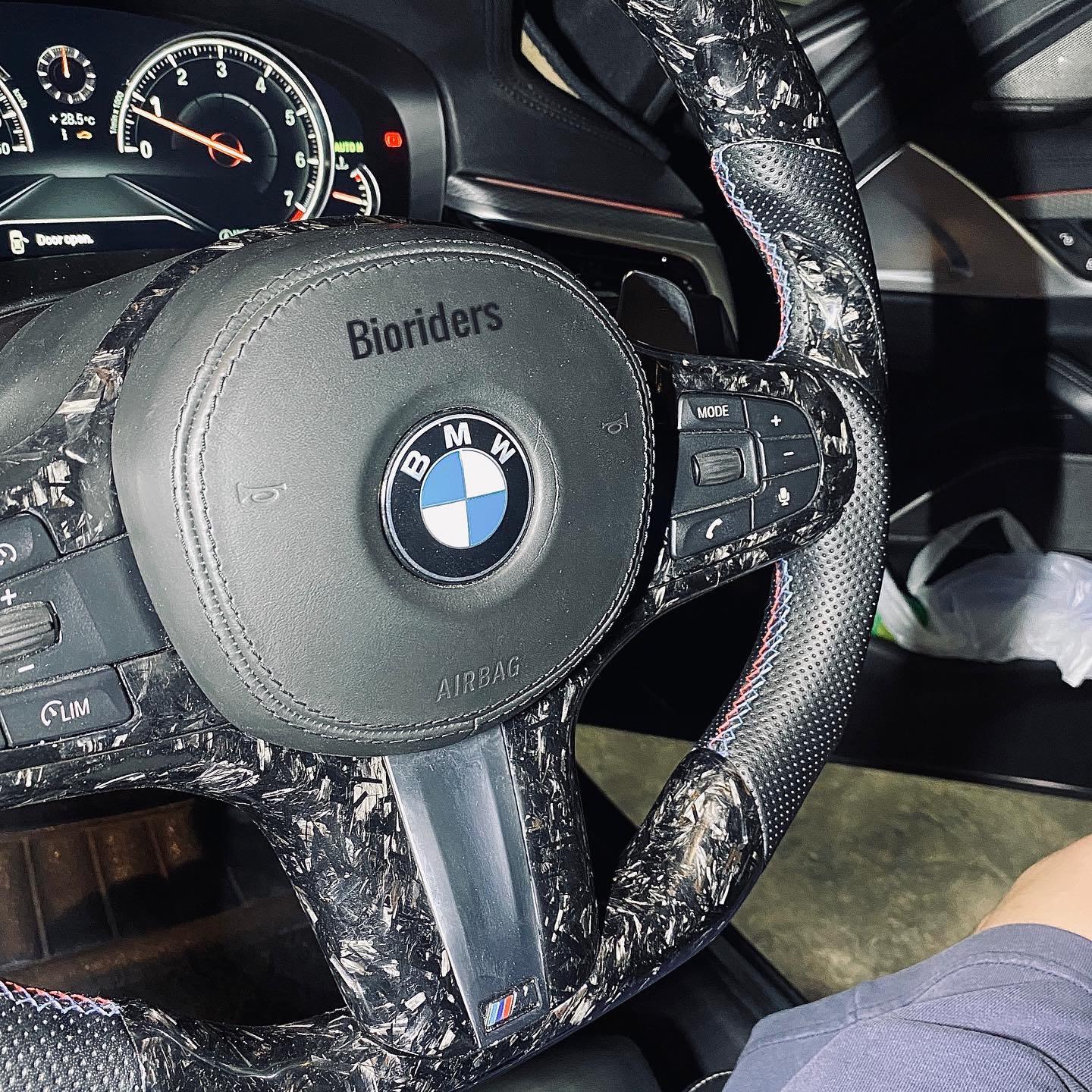 BMW alcantara perforated Carbon Fiber Steering Wheel | forged carbon ...
