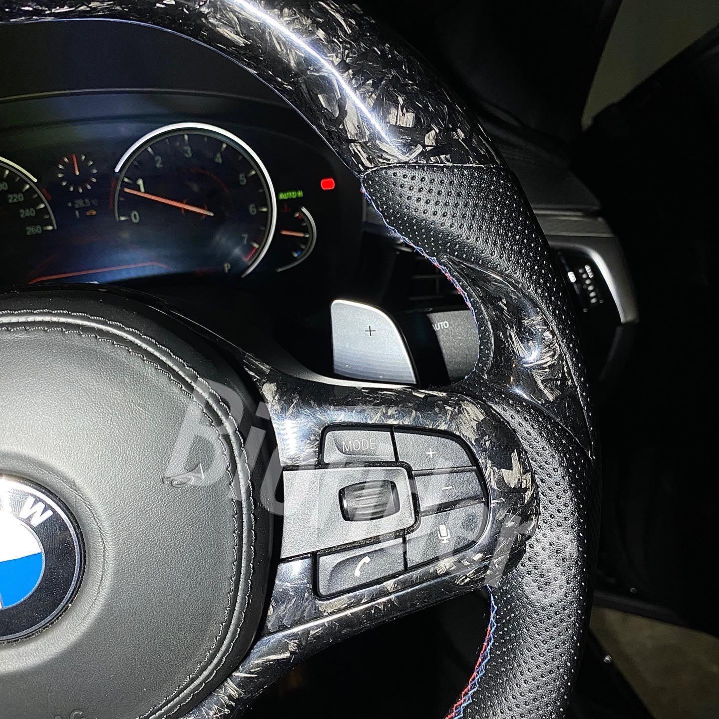 BMW alcantara perforated Carbon Fiber Steering Wheel | forged carbon ...