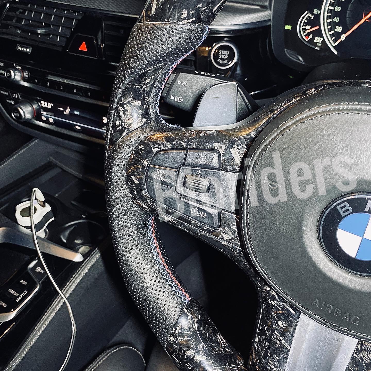 BMW alcantara perforated Carbon Fiber Steering Wheel | forged carbon ...