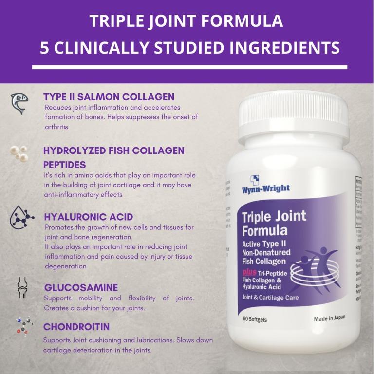 (Bundle of 2) Triple Joint Formula - 5 in 1 Glucosamine - Collagen Type ...