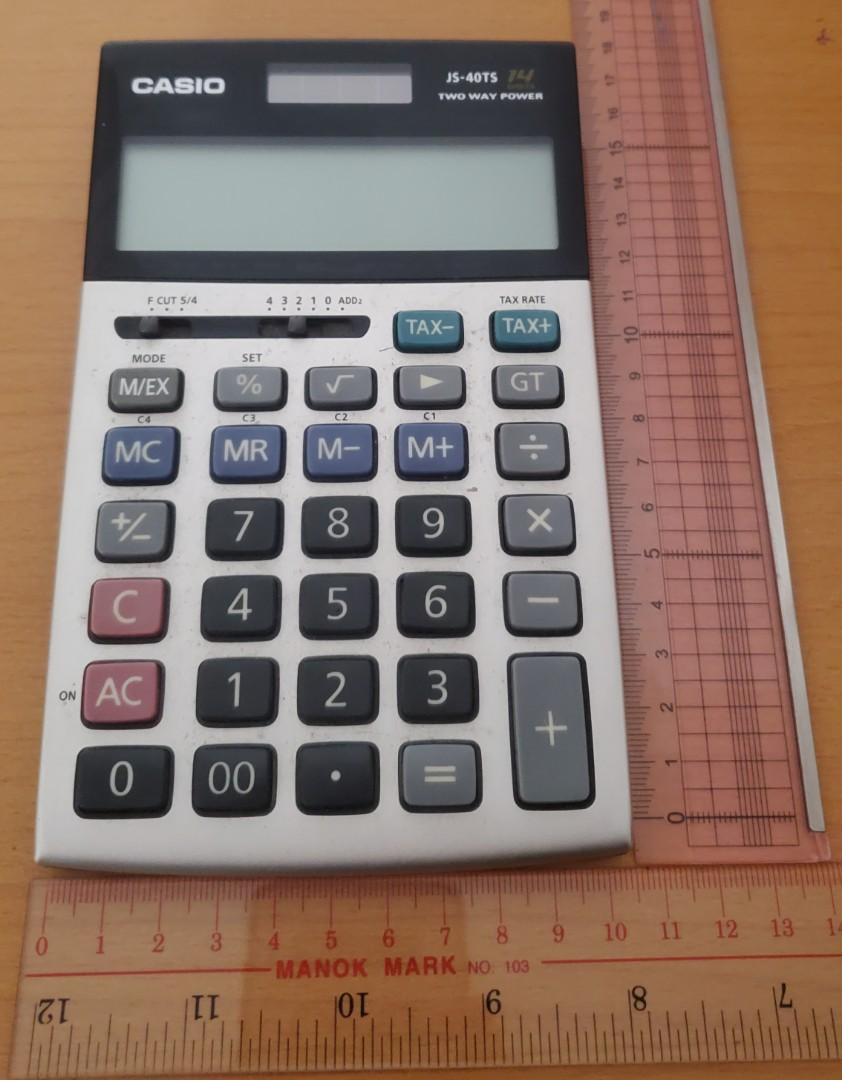 Casio JS-40TS two way power計算機, 興趣及遊戲, 手作＆自家設計, 文具 - Carousell