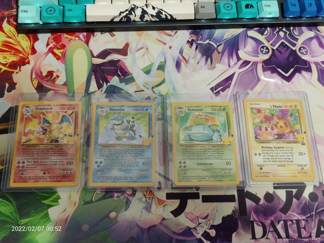 Charizard Blastoise Venasaur Birthday pikachu base set pokemon ...