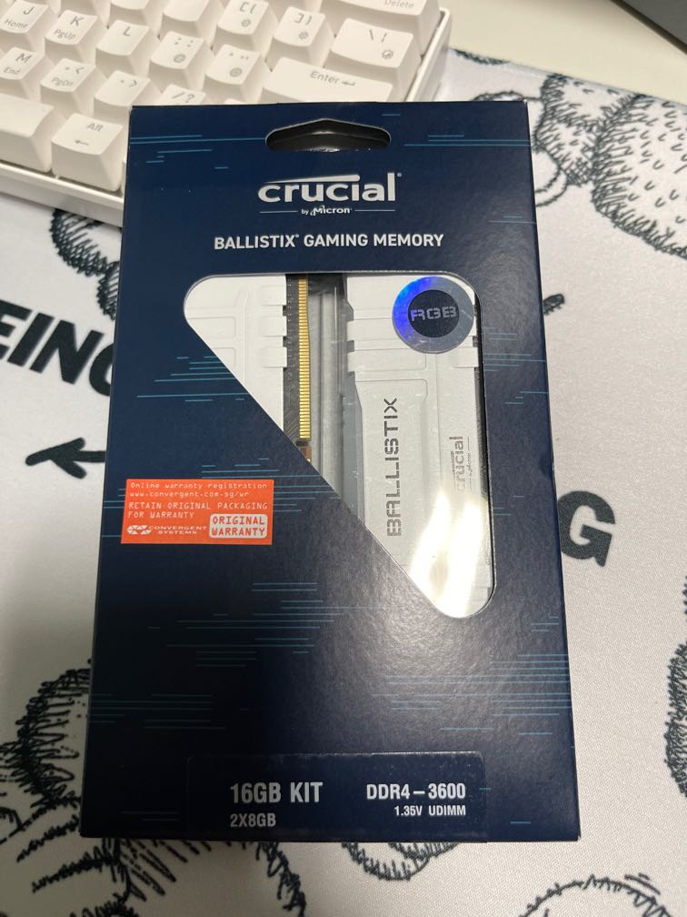 Crucial ballistix rgb ram stick 3600mhz 16cl 16gb ddr4 white, Computers ...