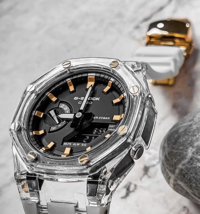 Custom G-shock AP Mod(Gold+White), Luxury, Watches on Carousell
