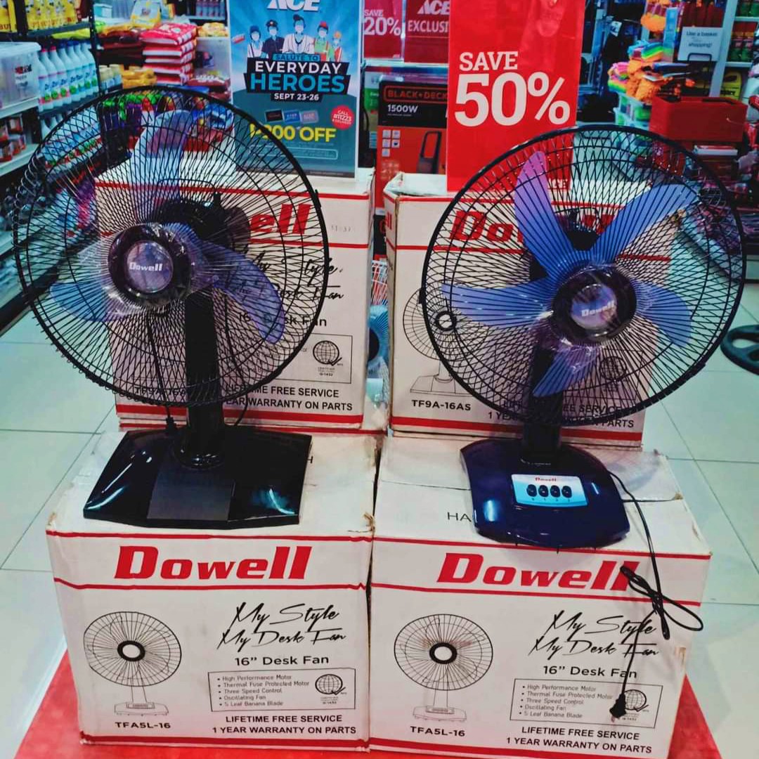 50% off Dowell 3/5 blades 16" table desk fan electric powerful motor ...