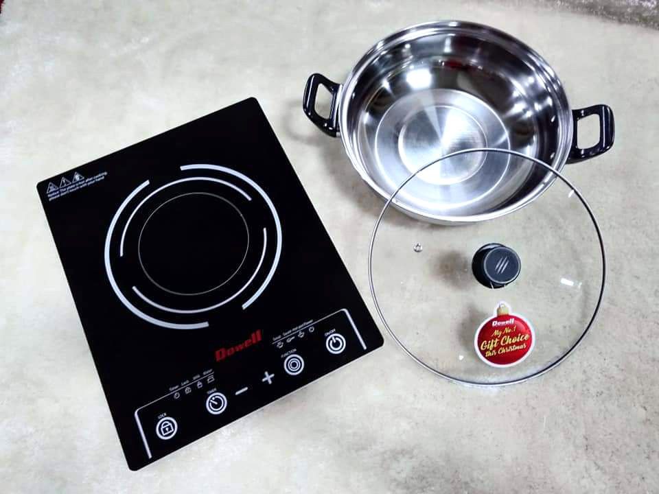 Dowell Induction Slim Type Cooker Glass Hob with Free Pot energy ...