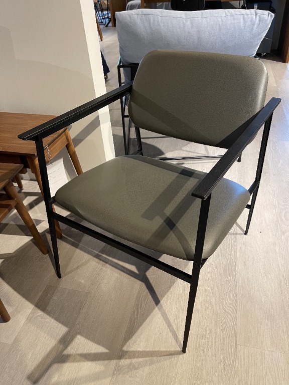 Ethnicraft - Anders DC Lounge Chair - Olive Green Leather, Furniture ...