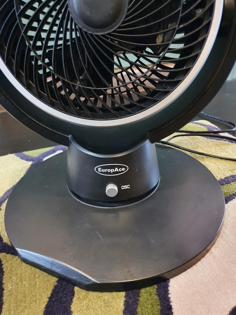 EuropAce dual turbo oscillating fan 9", Furniture & Home Living ...
