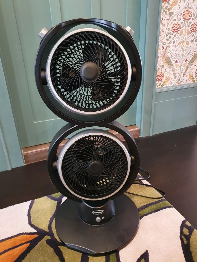EuropAce dual turbo oscillating fan 9", Furniture & Home Living ...
