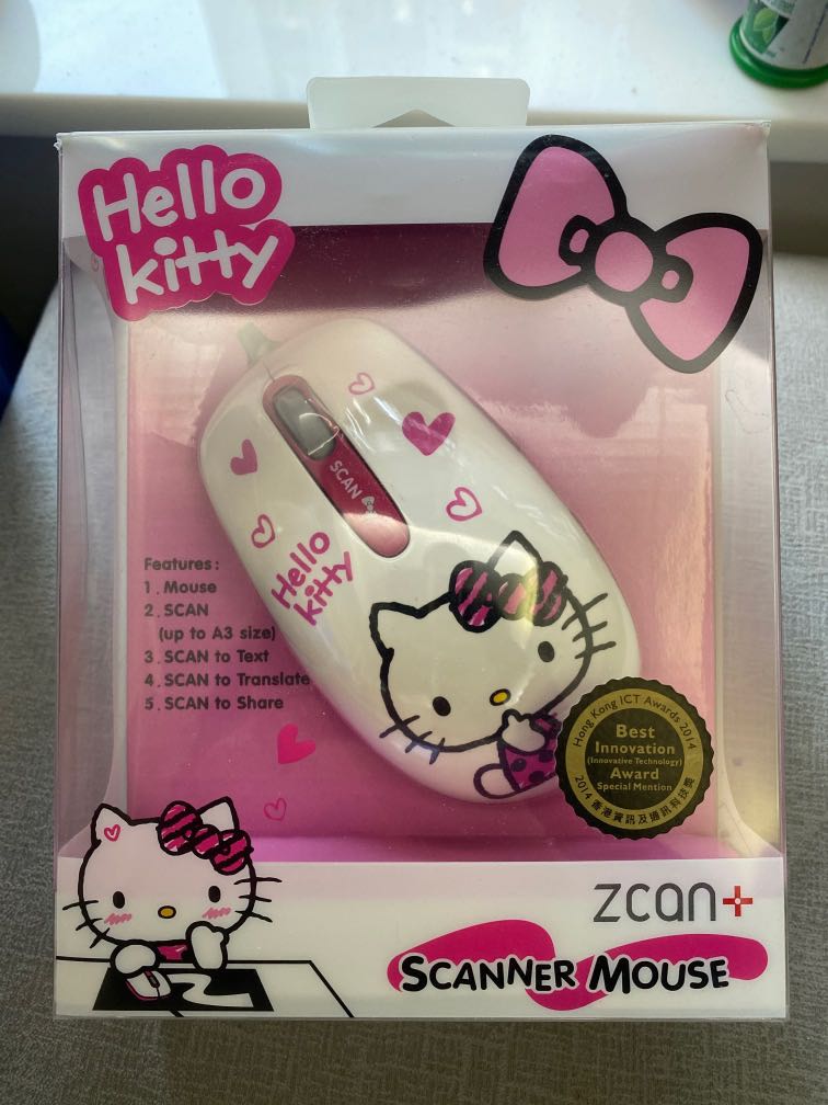 Hello Kitty scanner mouse, 電腦＆科技, 打印機及影印機 - Carousell
