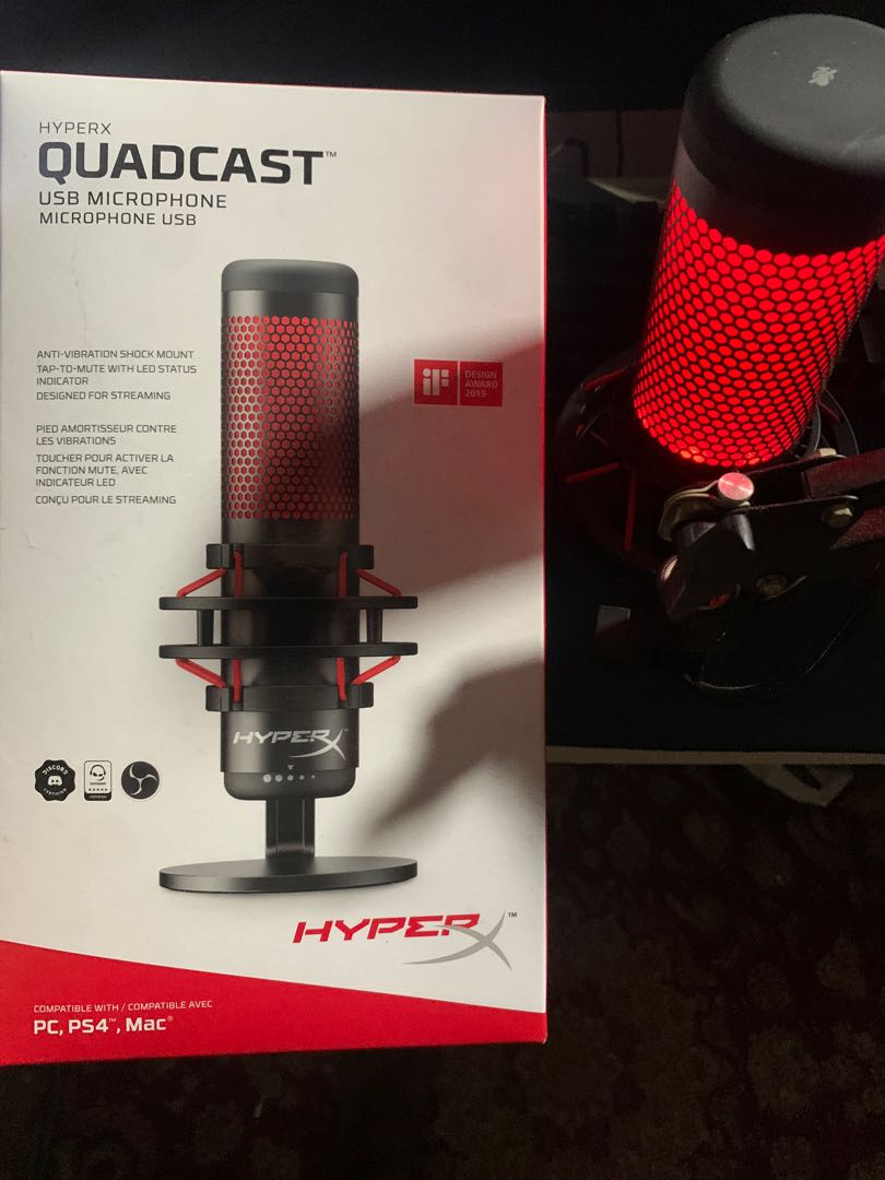 HyperX QuadCast USB Condenser Microphone, Computers & Tech, Parts ...