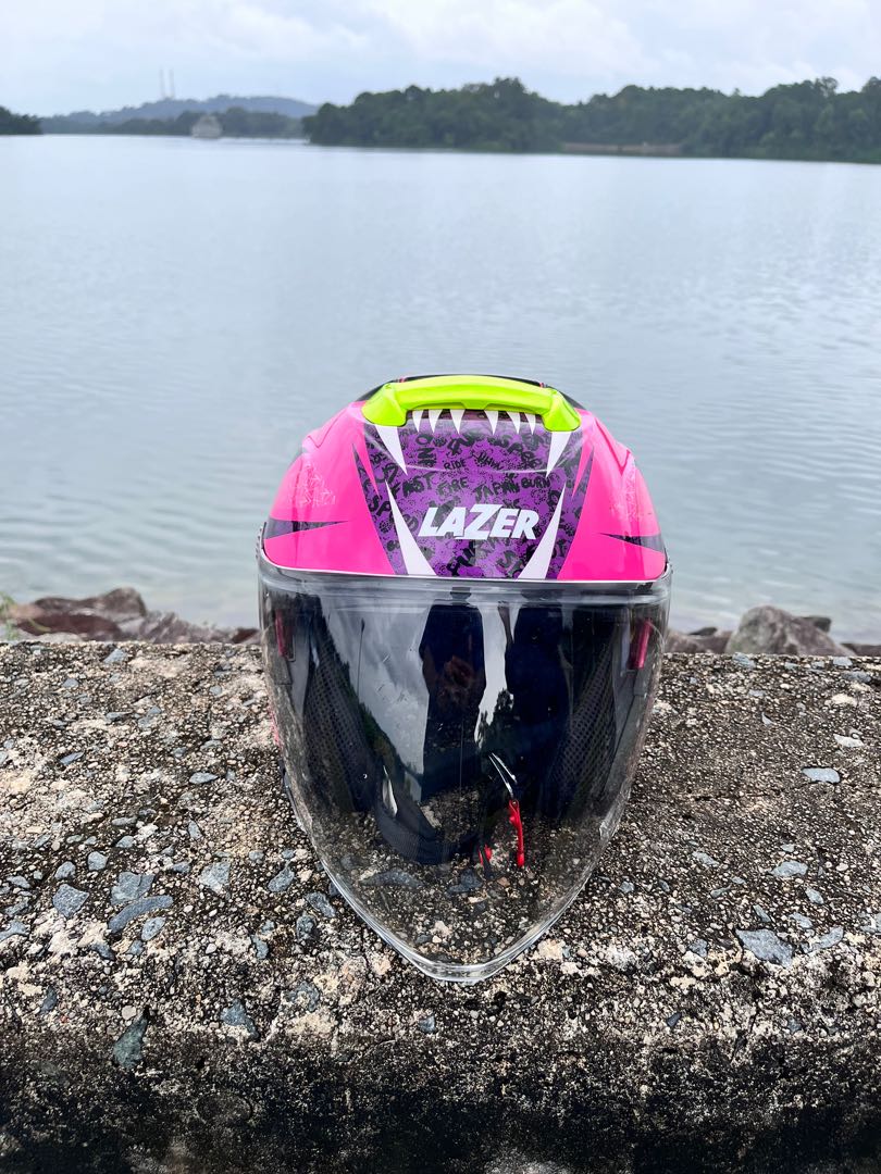lazer pink helmet, Motorcycles, Motorcycle Accessories on Carousell