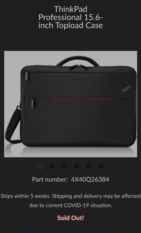 Lenovo Thinkpad Professional 15.6" Top-Load Laptop Bag, Computers ...