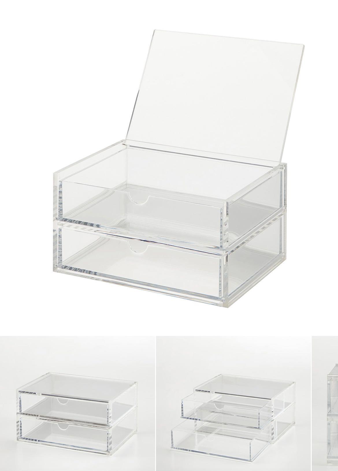 Muji Acrylic case with Lid (2 drawers), Furniture & Home Living, Home ...