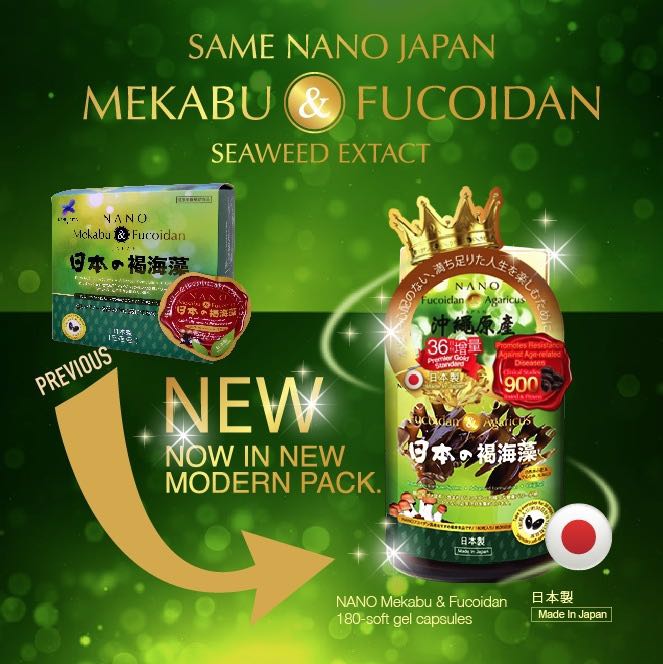 Nano Fucoidan 3X potency Mekabu reduce cancer risk, Health & Nutrition ...