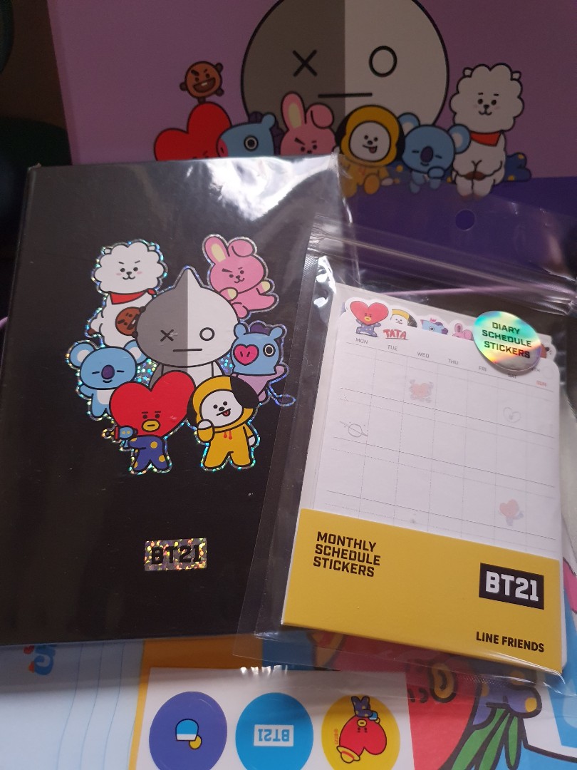 Official BT21 Notebook and Diary Schedule Stickers Set, Hobbies & Toys ...
