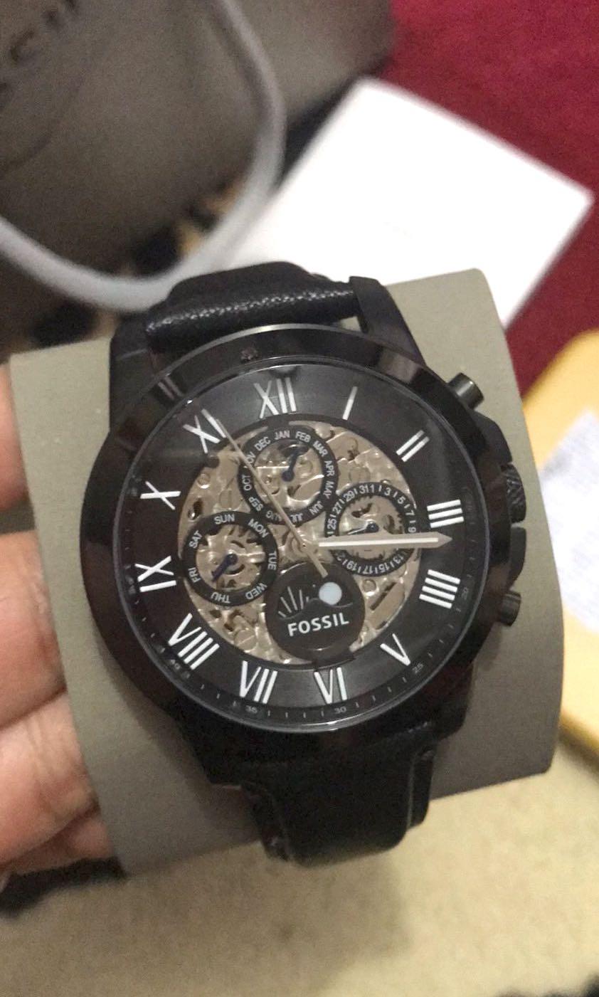 Original 100% Fossil Watch Men Black Me3028 Automatic, Fesyen Pria, Jam ...