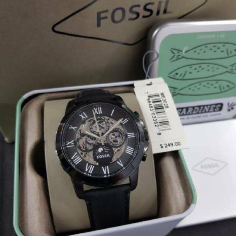 Original 100% Fossil Watch Men Black Me3028 Automatic, Fesyen Pria, Jam ...