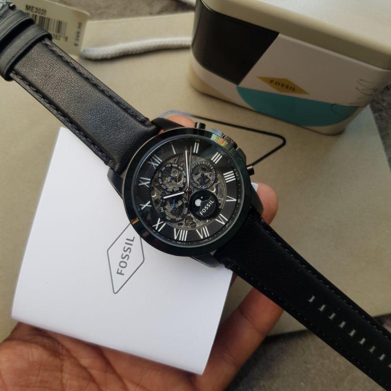 Original 100% Fossil Watch Men Black Me3028 Automatic, Fesyen Pria, Jam ...