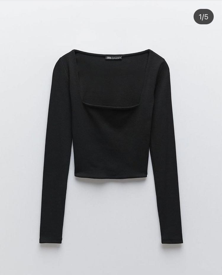 ORIGINAL ZARA SQUARE NECK TOP, Women's Fashion, Tops, Blouses on Carousell