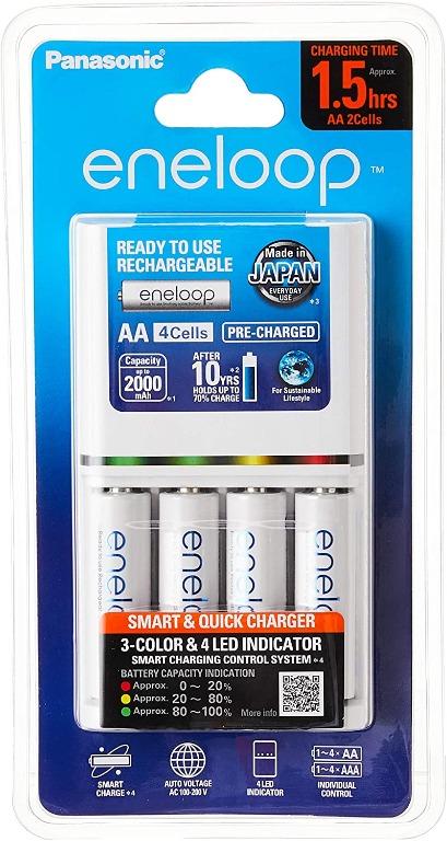 Panasonic Eneloop 4 Position Charger With Aaa Batteries