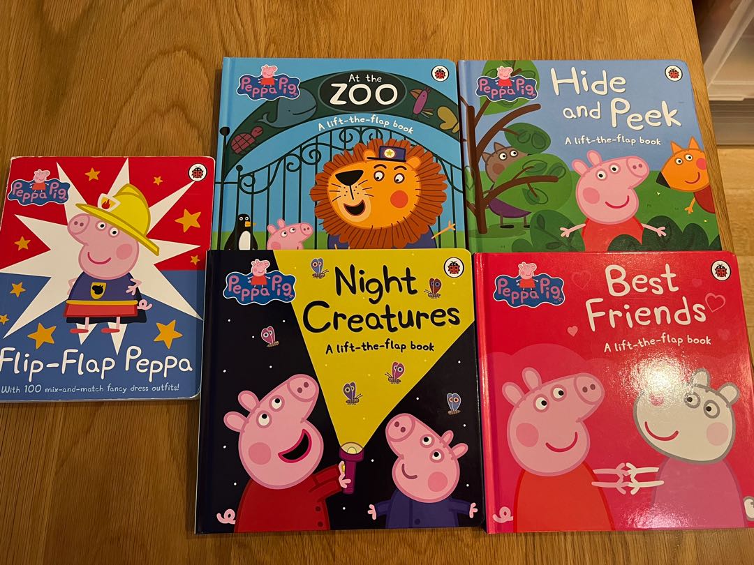 Peppa Pig Lift-The-Flap Book Set, 興趣及遊戲, 書本 & 文具, 小朋友書 - Carousell