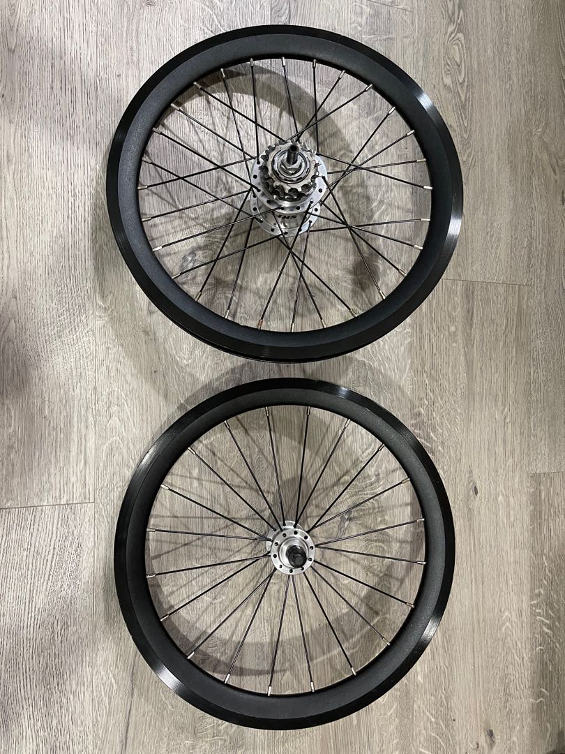Pikes 16” internal hub SRF3 6speed high profile wheelset (black edition ...