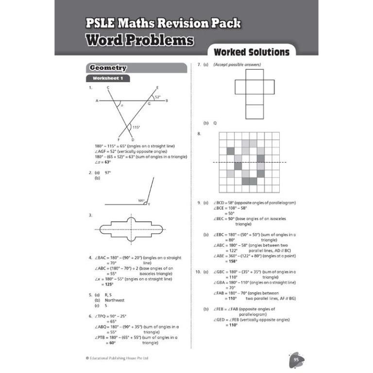 PSLE Maths Revision Pack Word Problems - Geo Ratio & Percentage ...