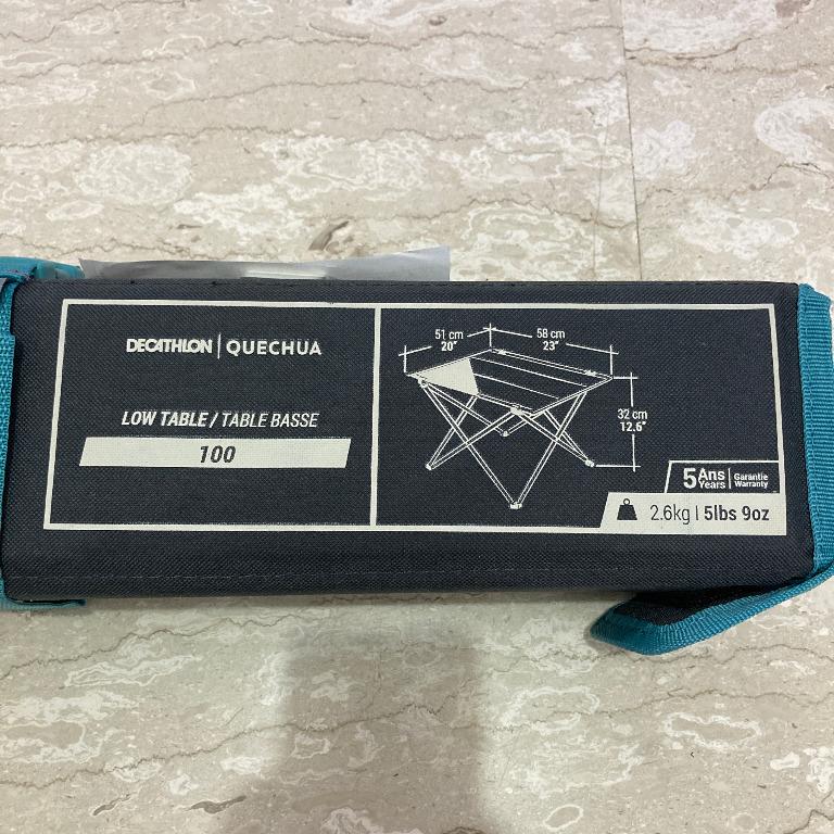 QUECHUA LOW FOLDING CAMPING TABLE MH100 GREY, Sports Equipment, Hiking ...