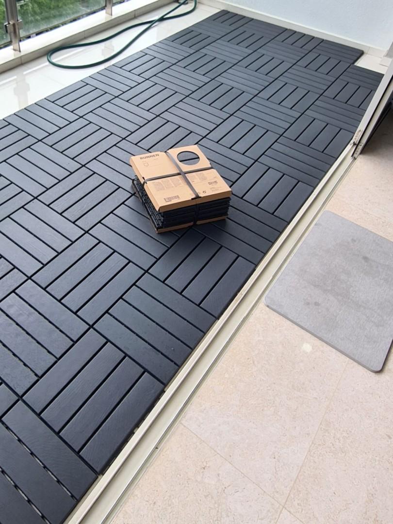 Runnen Ikea Grey Tiles, Furniture & Home Living, Home Decor, Carpets ...