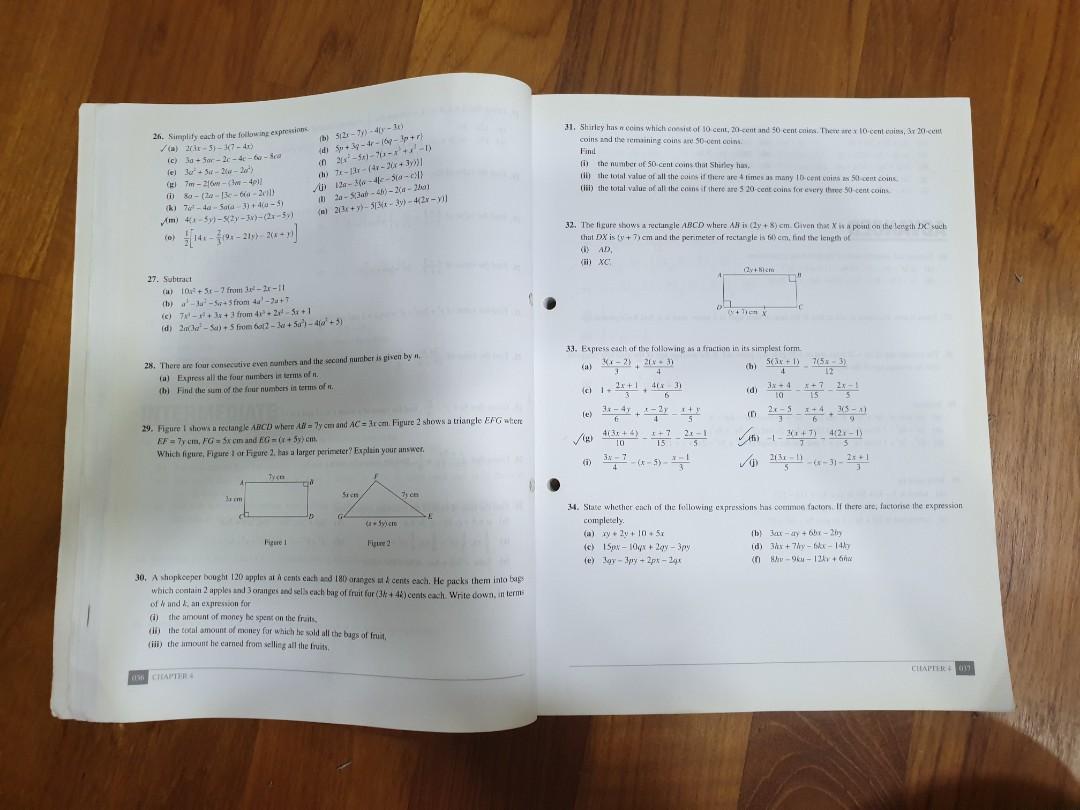 Secondary 1 Shinglee New Syllabus Mathematics 7th Edition Workbook ...