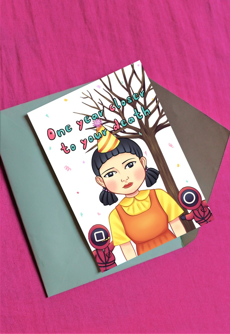 Squid Game Birthday Card, Hobbies & Toys, Stationery & Craft, Art ...