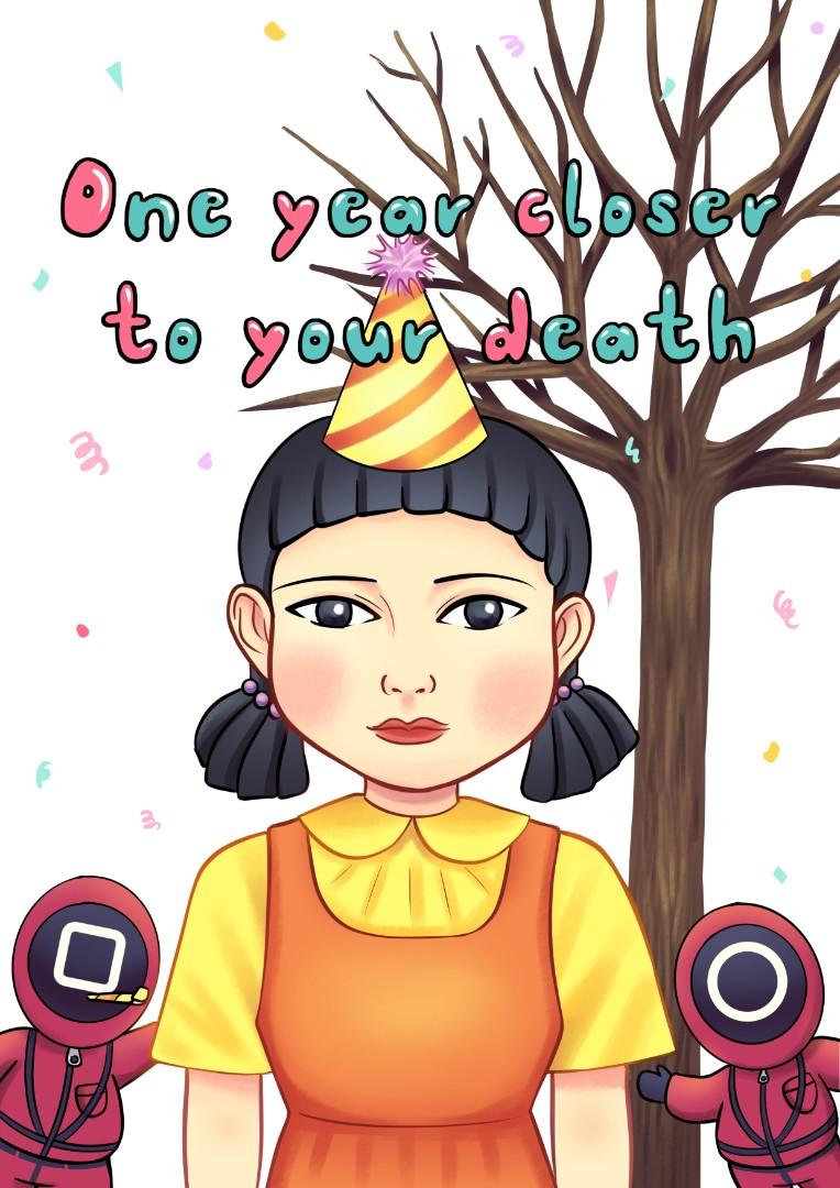 Squid Game Birthday Card, Hobbies & Toys, Stationery & Craft, Art ...